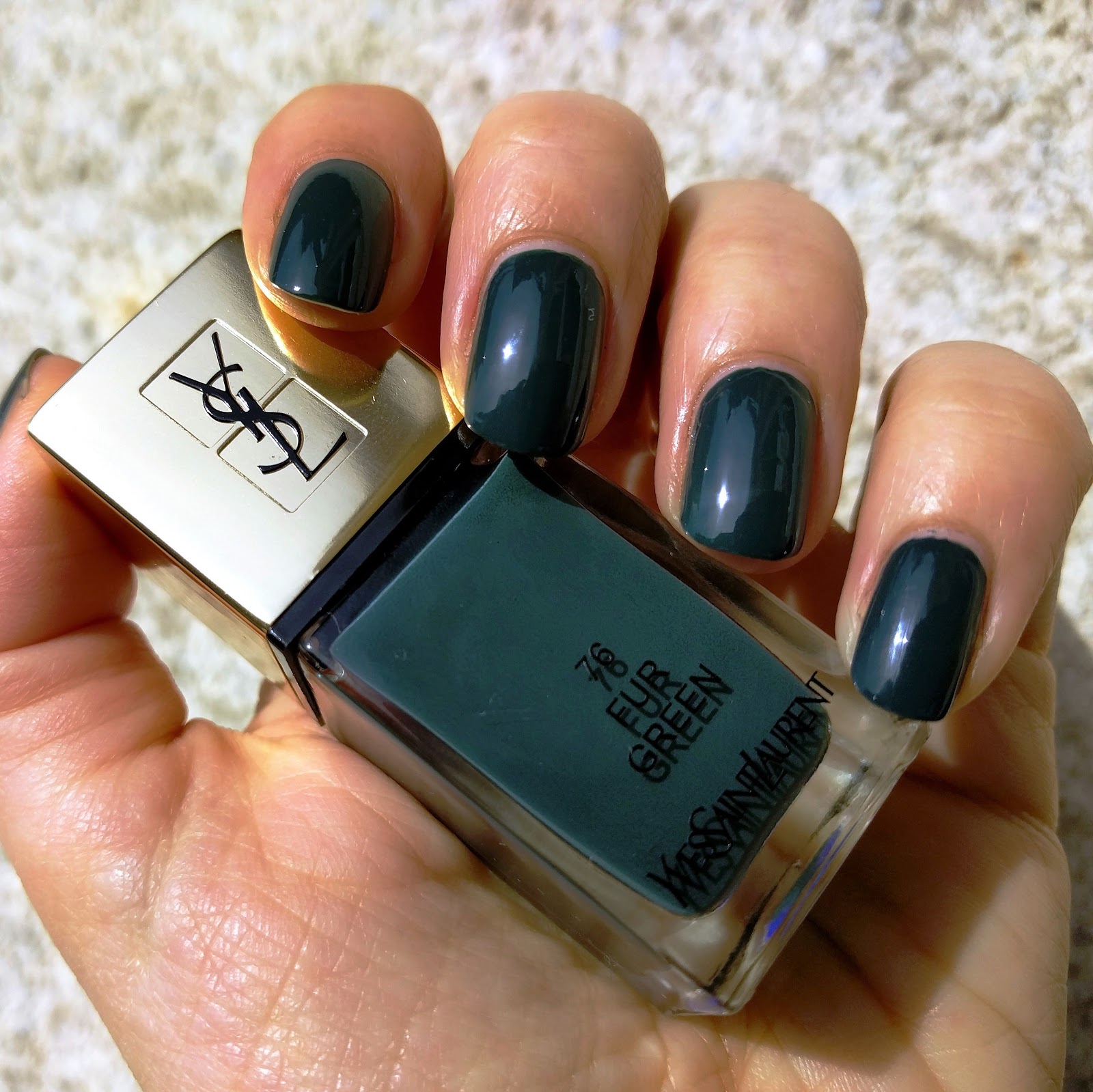 old: shine eye's shiny nails: ysl fur green (scandal)