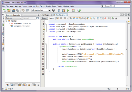 Membuat Koneksi Java A6statik