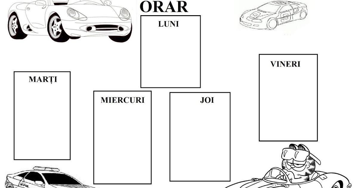 Lumea lui Scolarel...: Orare de colorat