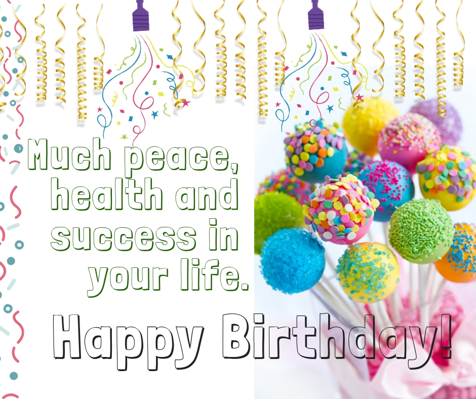 Congratulations! Much peace, health and success in your life.