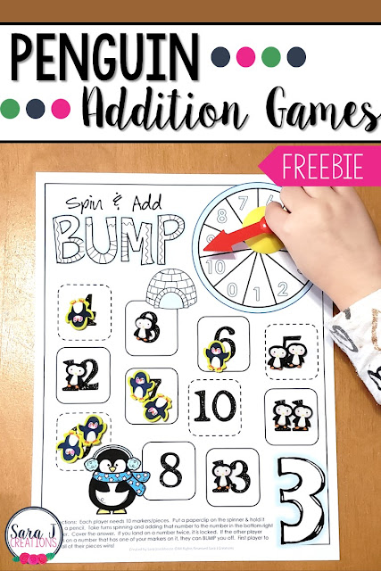 Penguin Addition Games | Sara J Creations