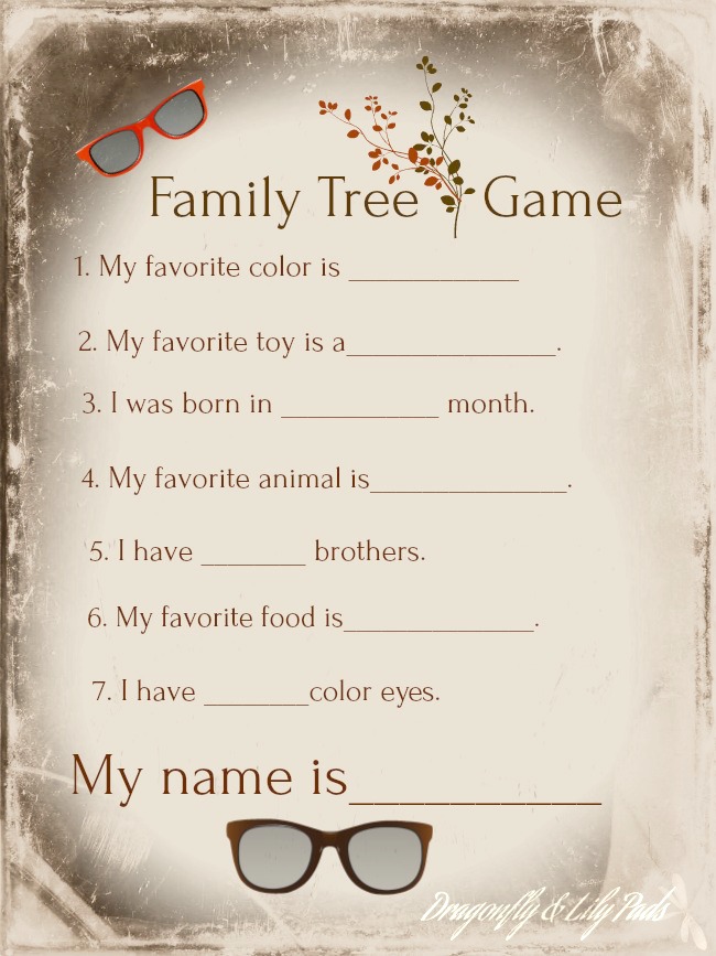 Dragonfly & Lily Pads: Family Tree Game
