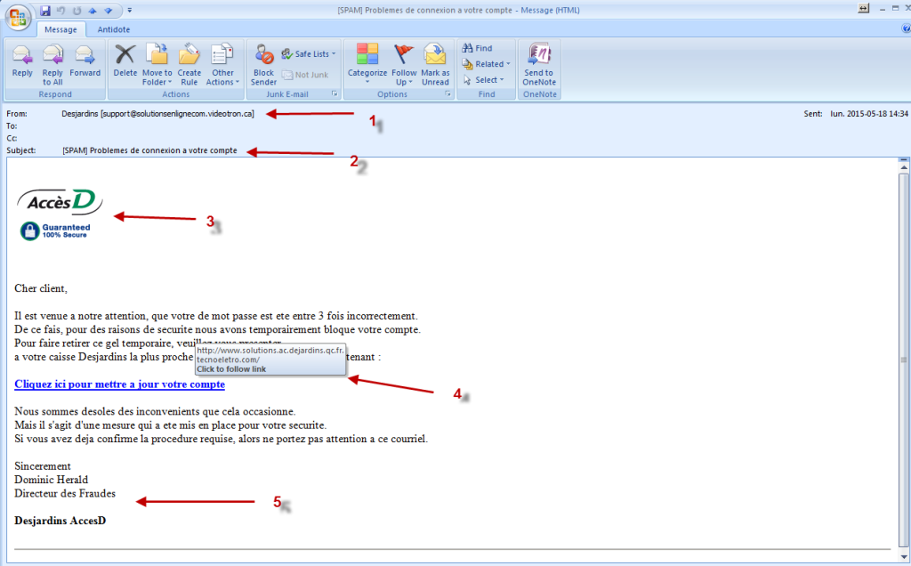 Courriel frauduleux - Astucesinformatique