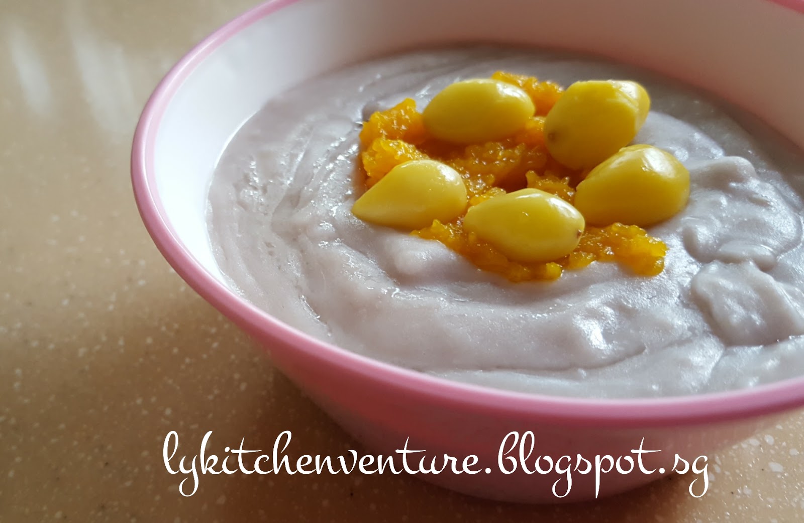 LY's Kitchen Ventures: Yam Paste With Gingko Nuts (Orh Nee 银杏芋泥）