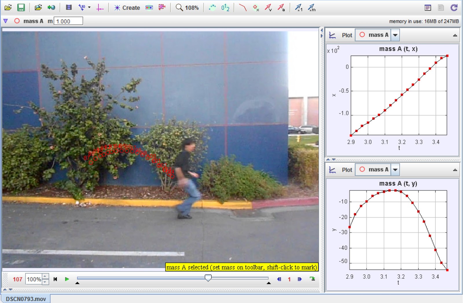 Kevin Lam's Physics of Animation Blog: Video Analysis of Path of Action