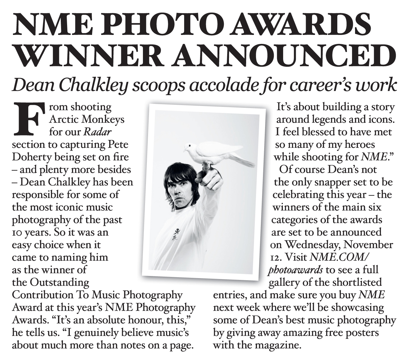 Dean Chalkley News: Dean Chalkley- Winner of NME’s “Outstanding ...