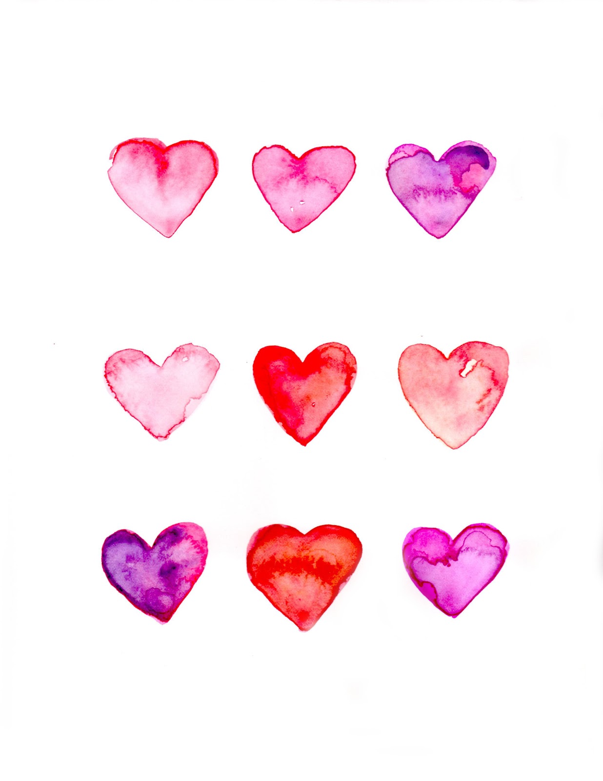 Newly Domesticated: Watercolor Hearts