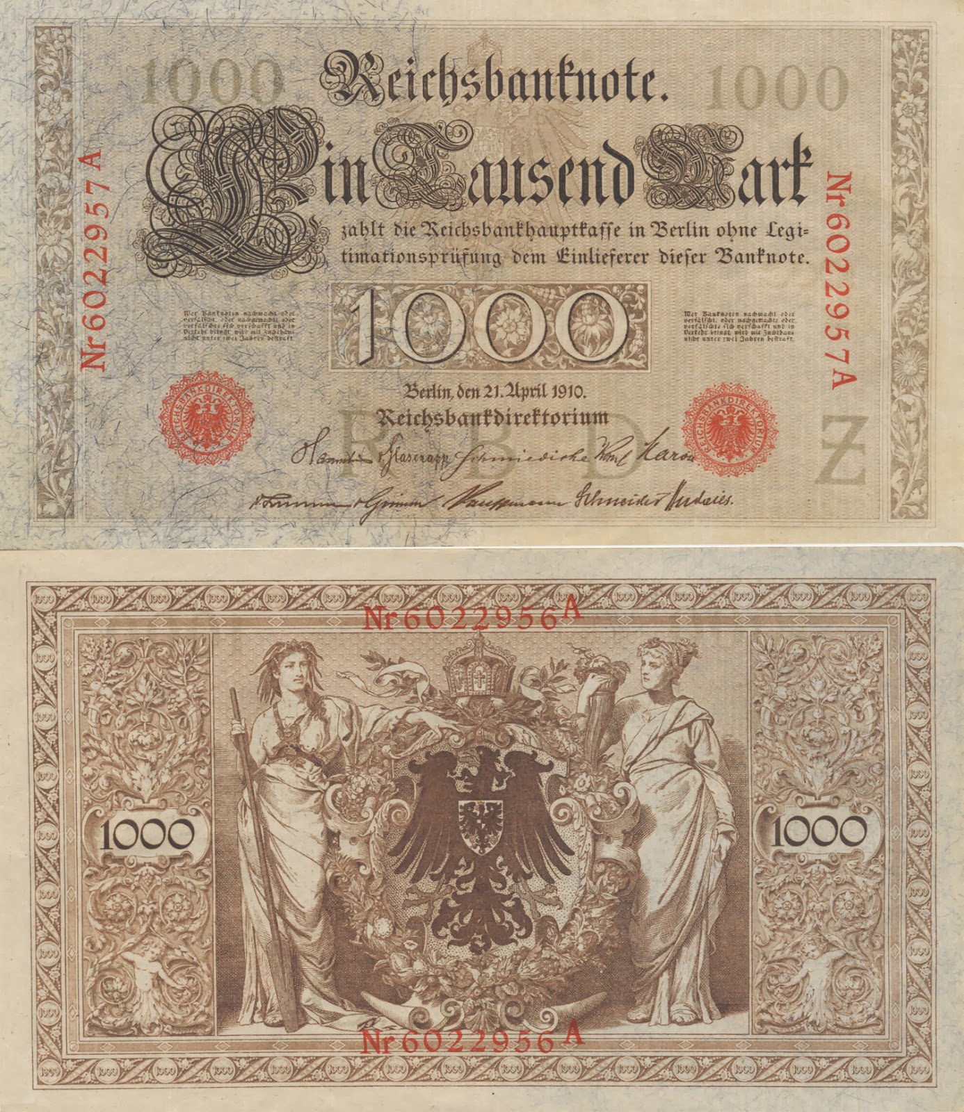 Δραχμή: 1000 Reichsbanknote 1910: Germany