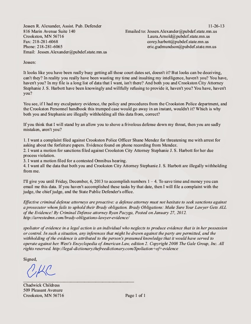 Lion News: Danger! Childress Illegally Coerced Into Pleading Guilty ...