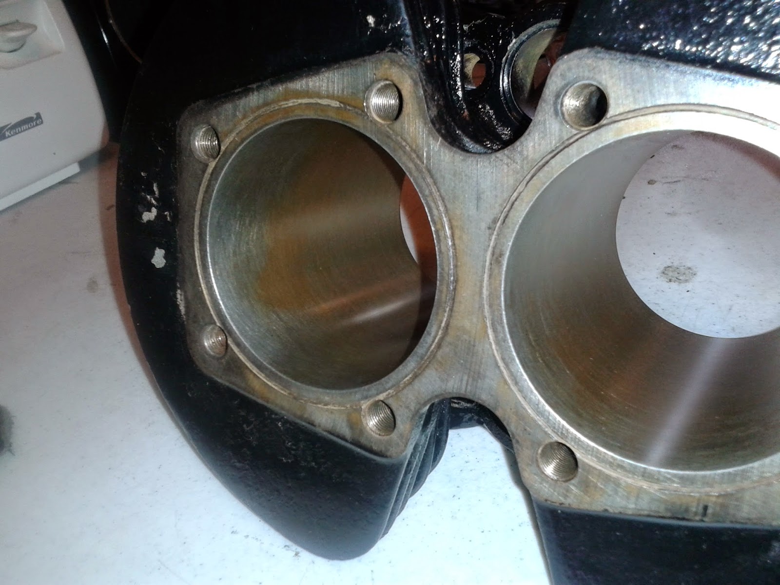 Discolouration on cylinder walls after washing - Britbike forum