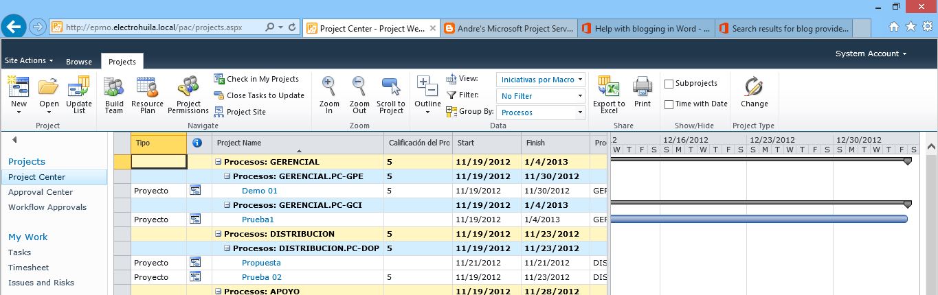 UCI - Camilo Eduardo Muñoz Lozano: Visualizar Project Center de Project ...
