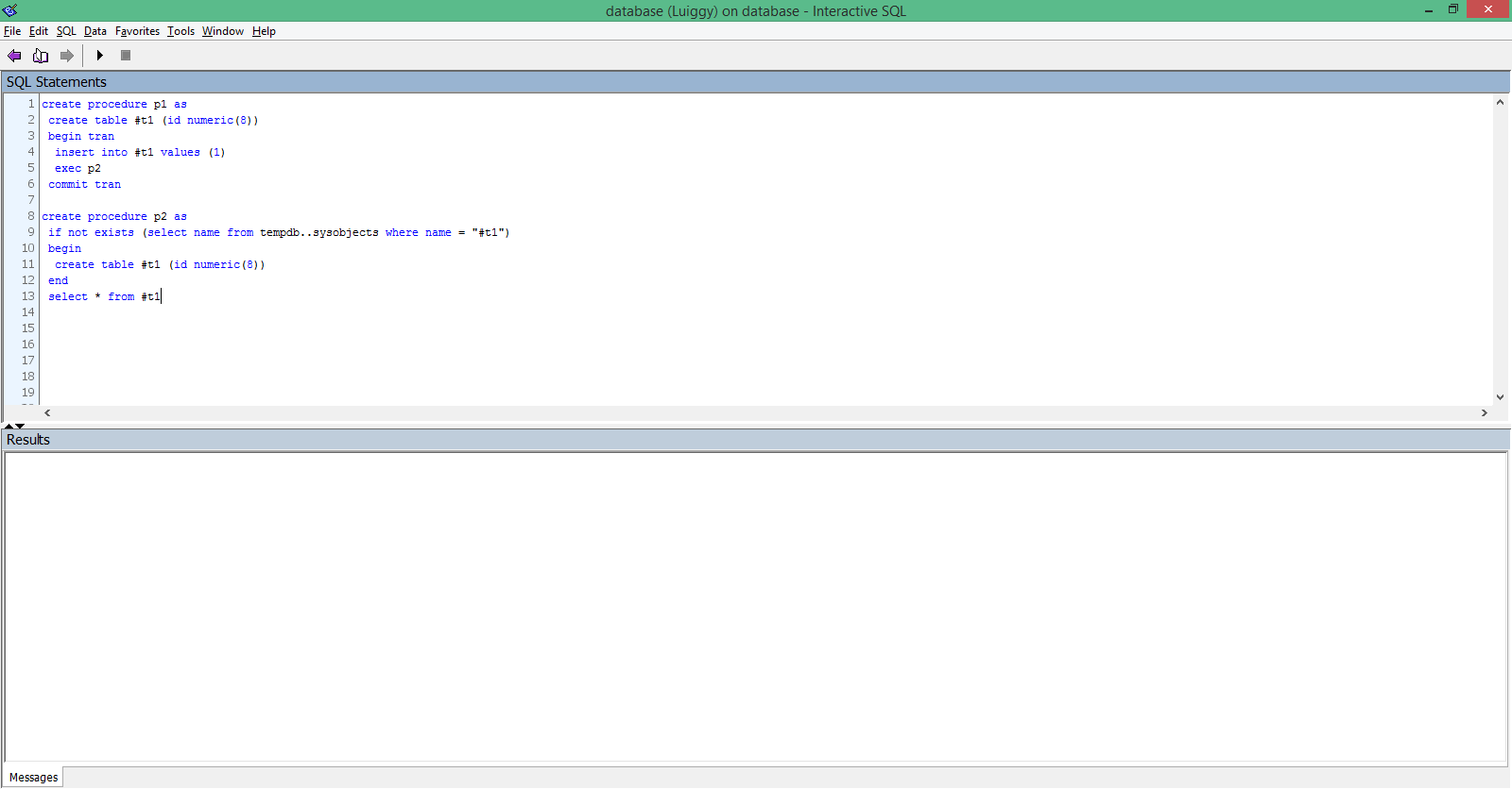 Aprendiendo Sybase: Procedimientos con Sybase