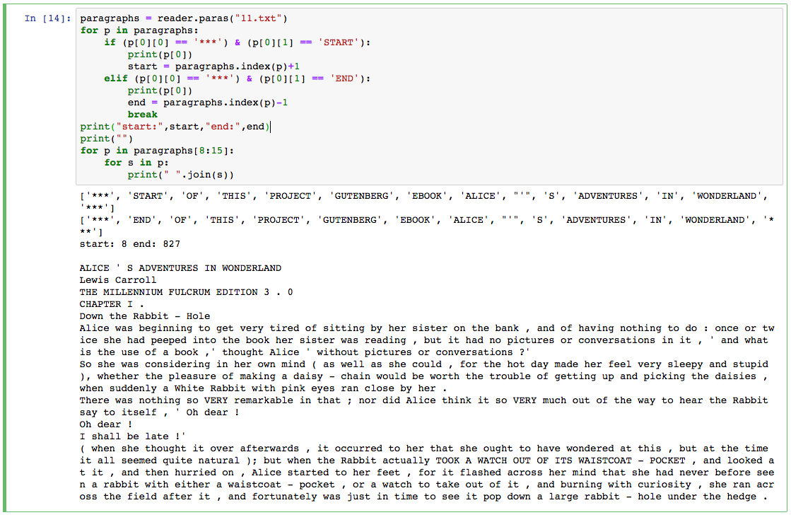 Extracting Meaningful Excerpts From Project Gutenberg Text Files Part 1
