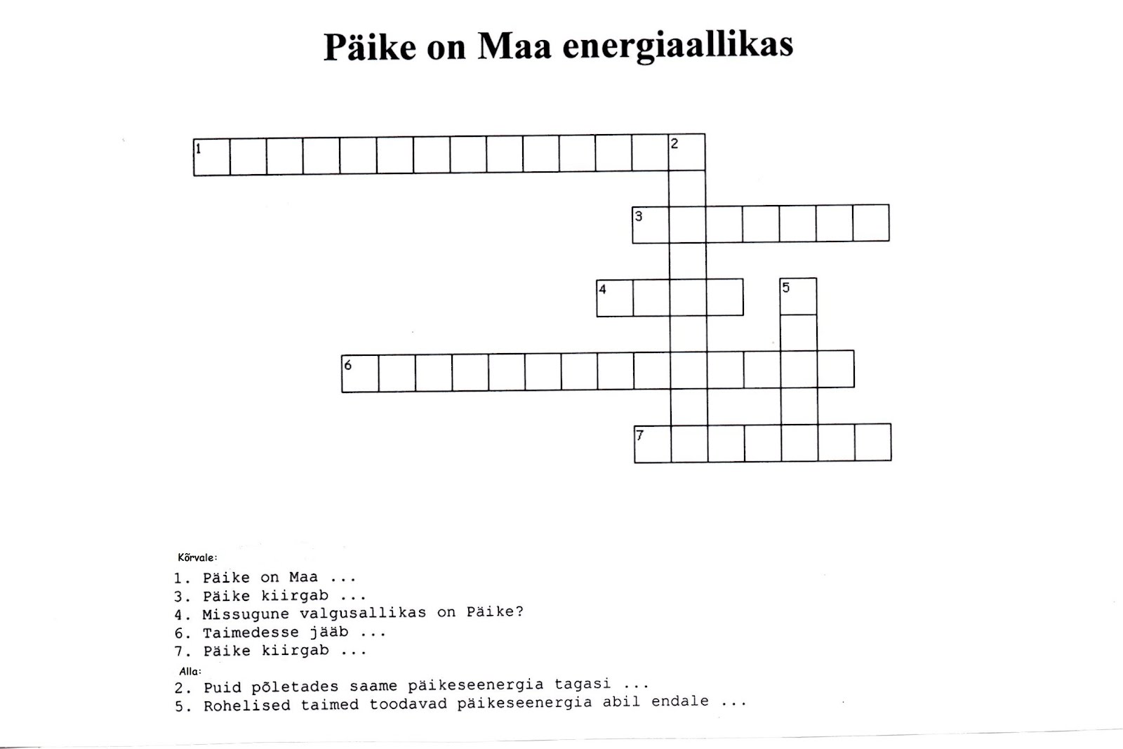 Teeme õppimise huvitavamaks!: Päike on Maa energiaallikas