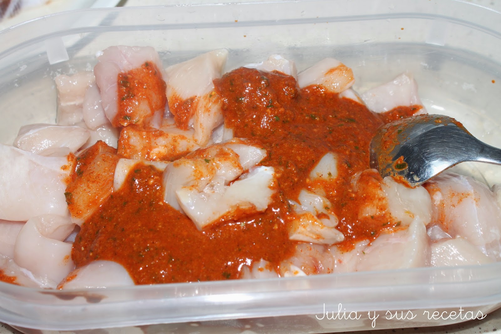 JULIA Y SUS RECETAS: Pincho de pollo al curry