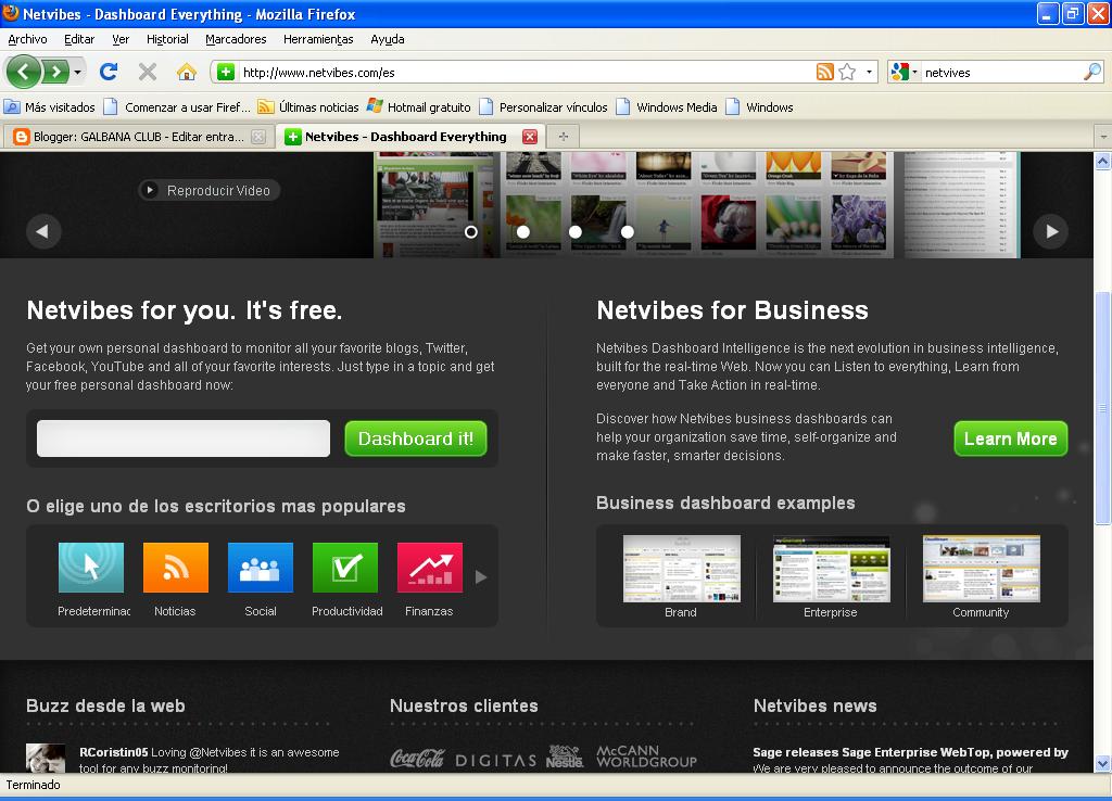 GALBANA CLUB: ¿Cómo utilizar netvibes?