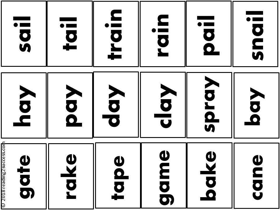Reading2success: Long /a/ Vowel Words, Illustrations and Magnetic Letters