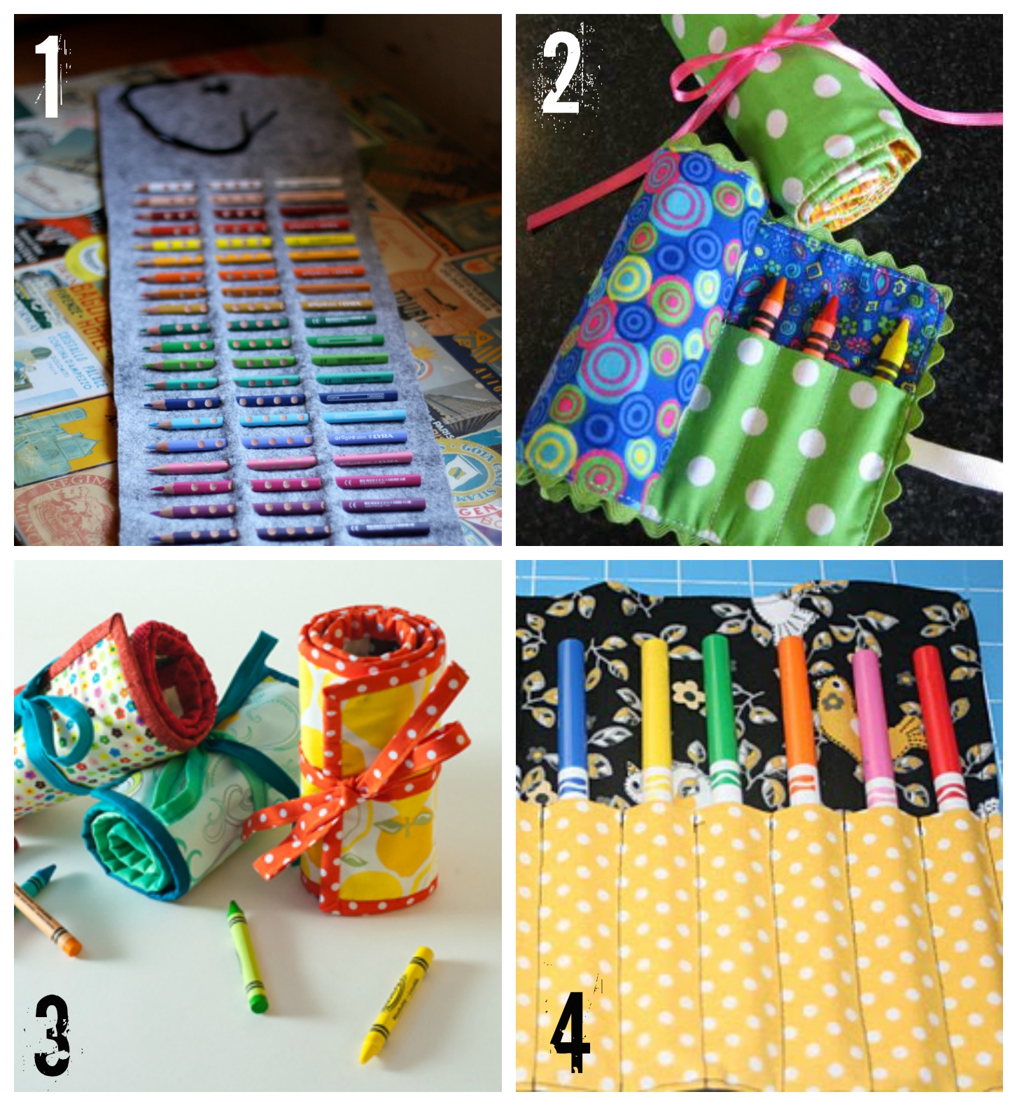 1. No Sew Colored Pencil Roll - Small and Friendly