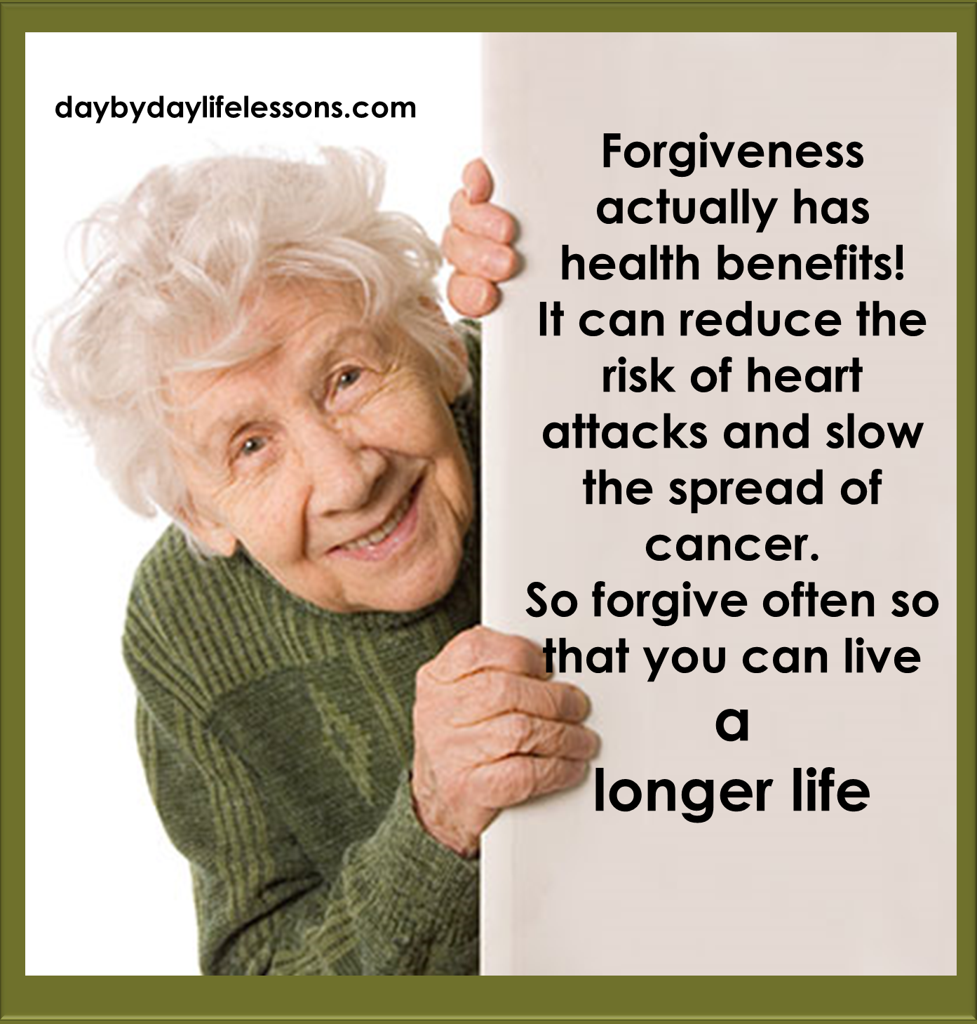 Forgiveness actually has health benefits. It can reduce the risk of ...