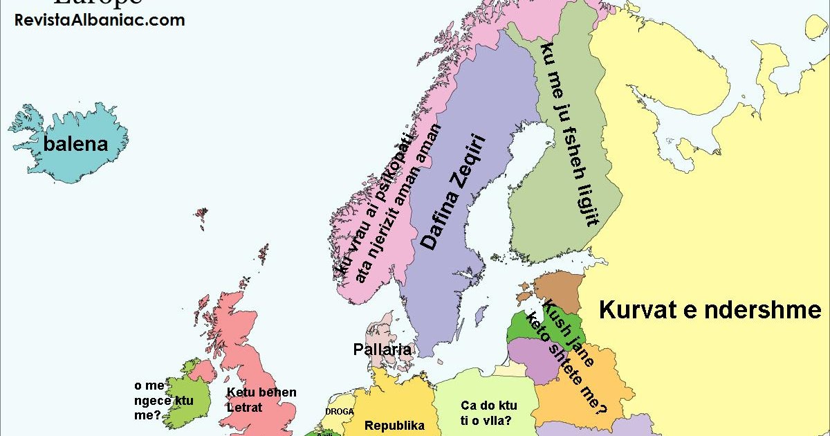 Harta e Europes sipas shqiptareve - FOTO - MUZIKA