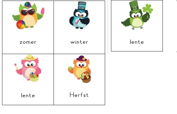 Juf Jamilla: Seizoenskaarten thema uilen