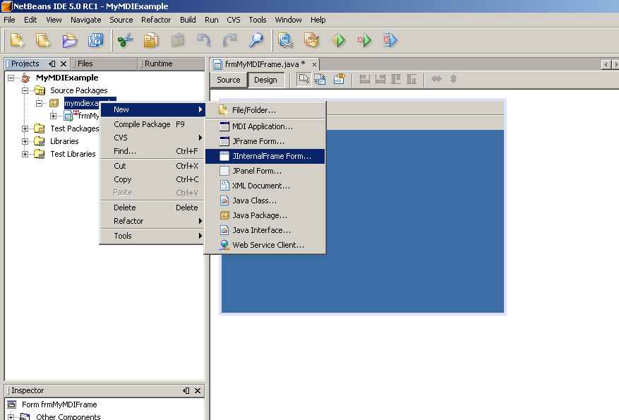 Quickstart An Mdi Application Using Netbeans 5 0 ~ It Blog