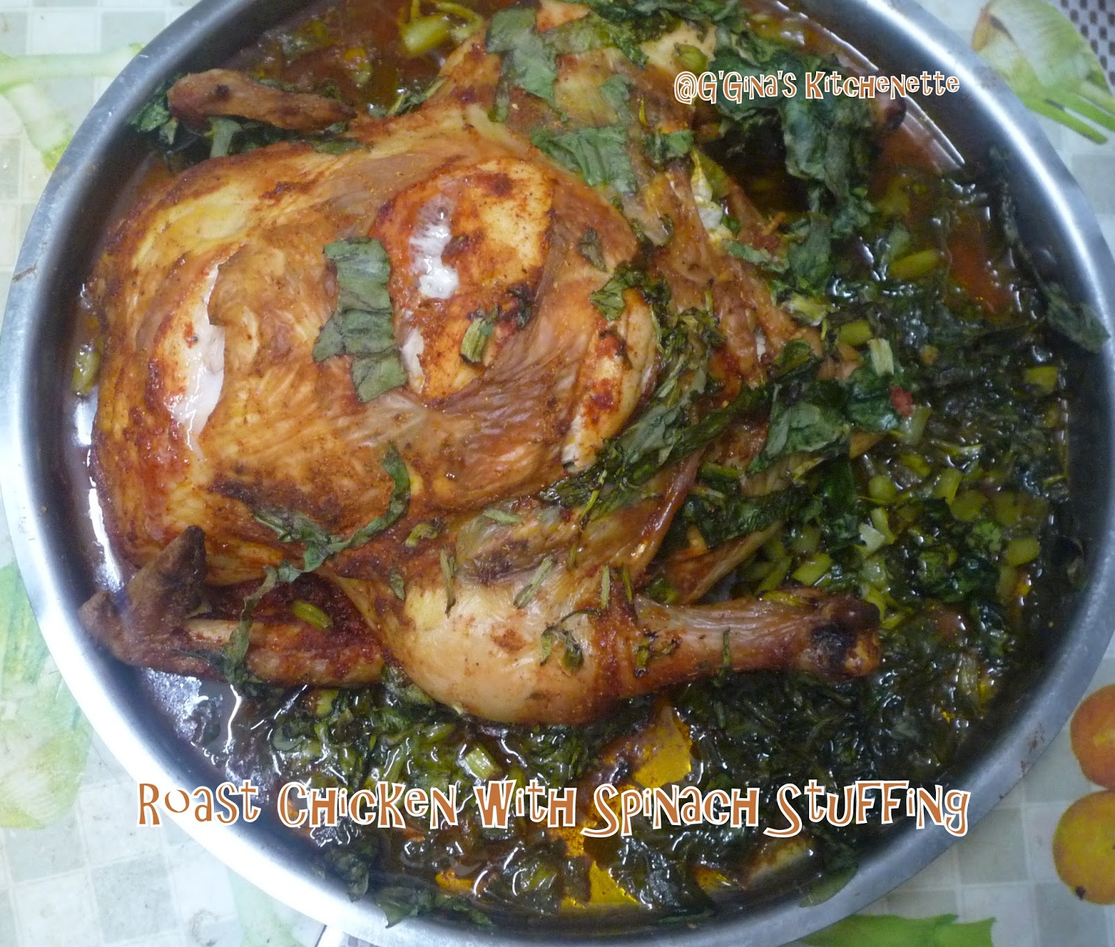 G'Gina's Kitchenette: Roast Chicken with Spinach stuffing - A Boxing ...