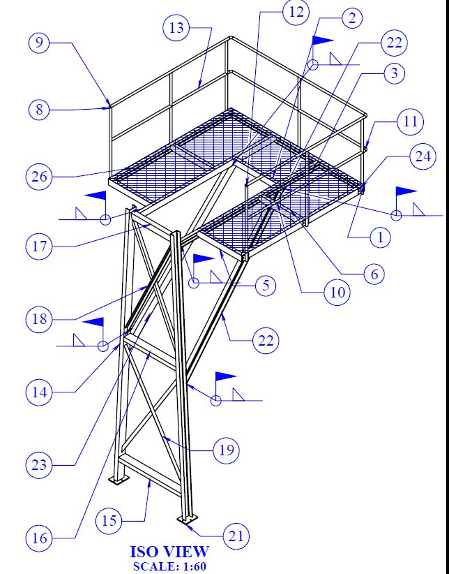 Conveyor Support Discharge Location With Maintenance Platform