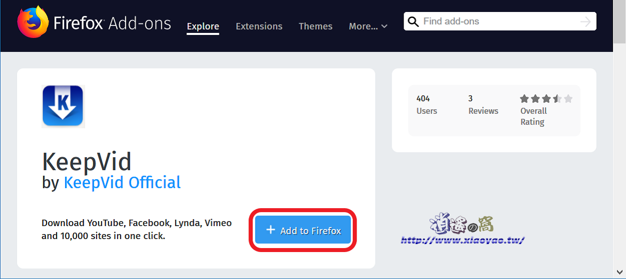 KeepVid 免費網路影片下載器，支援 YouTube、Vimeo 等多個平台