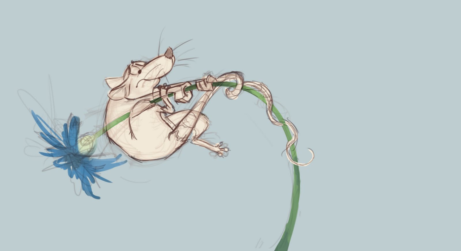 Norman isn't Normal: a Sketch Blog: MouseRat on a flower