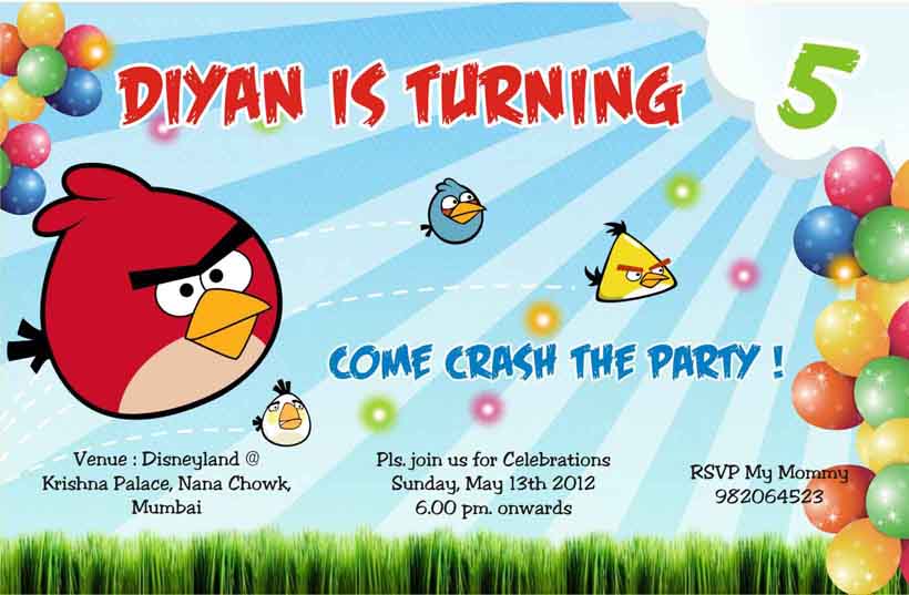 Birthday Party Invitation Card Invite Personalised Return Gifts Mumbai ...