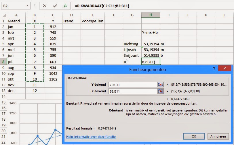Tips voor Excel: Functie R.Kwadraat