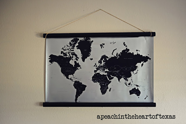 a peach in the heart of texas: DIY Classroom Style Pull Down Map