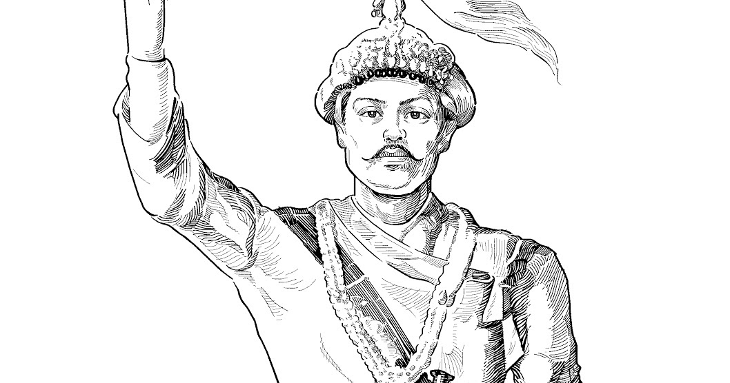 Suman Manandhar's Creation : Prithvi Narayan Shah art painting ...