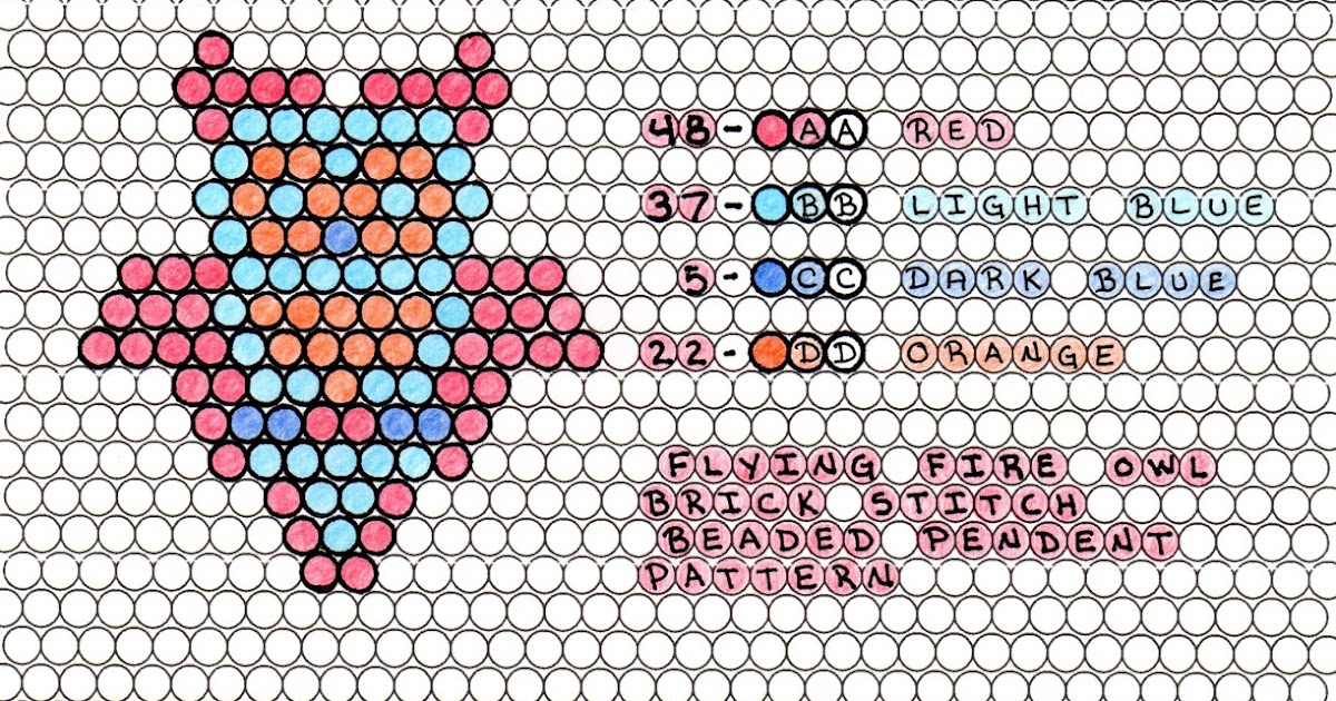 Brick Stitch Bead Patterns Journal: Flying Fire Owl Charm or Pendent ...