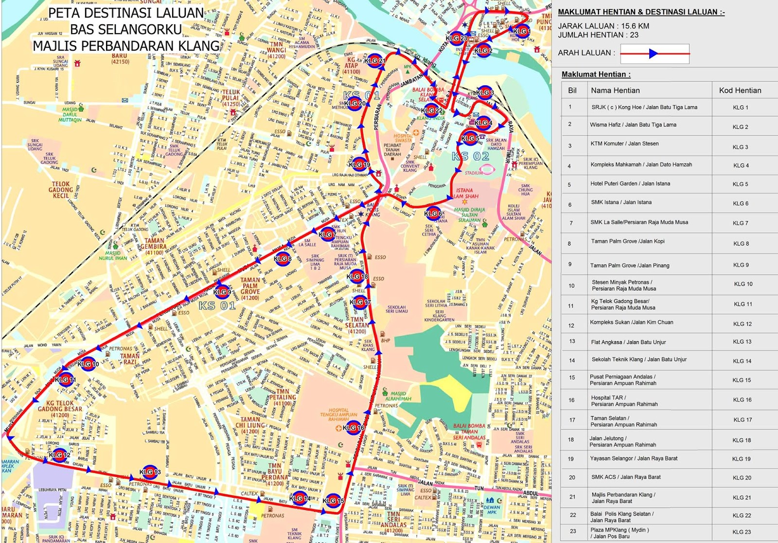 Berita : Laluan Baru Bas SMART SELANGOR di KLANG ~ N45 Selat Klang