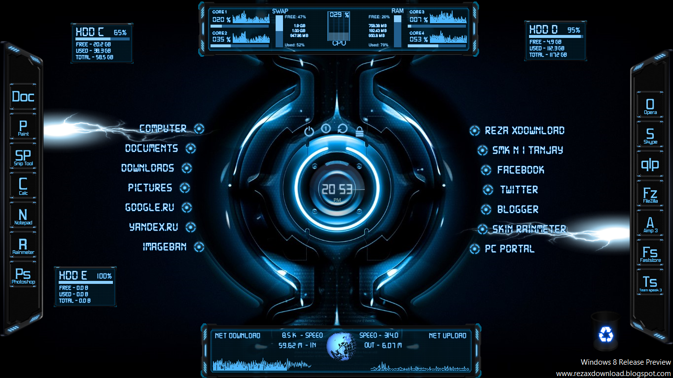Flyaway Rainmeter Theme Hud Rainmeter Skins