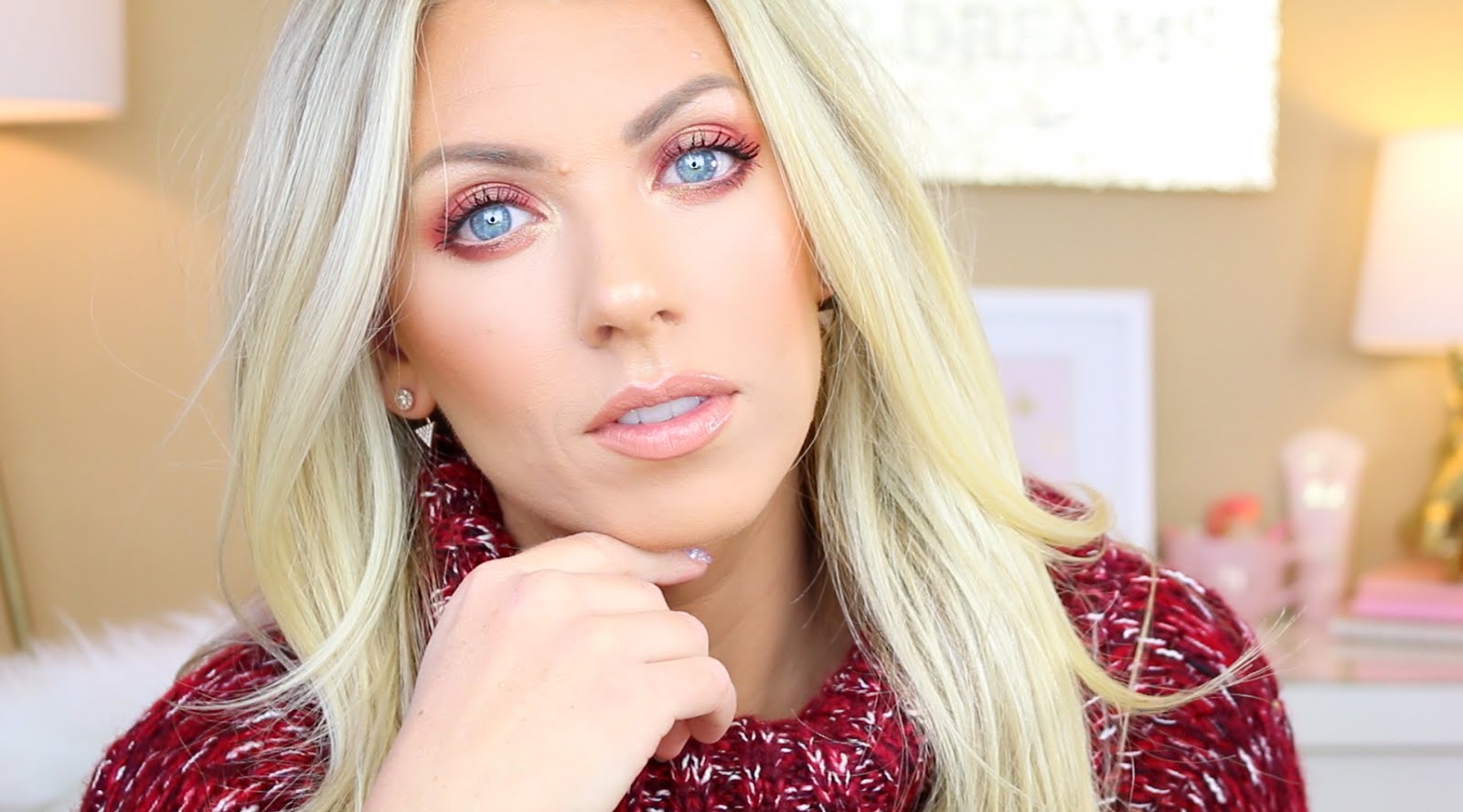 SAM SCHUERMAN: Fall Makeup for Blue Eyes | Cranberry Smokey Eye