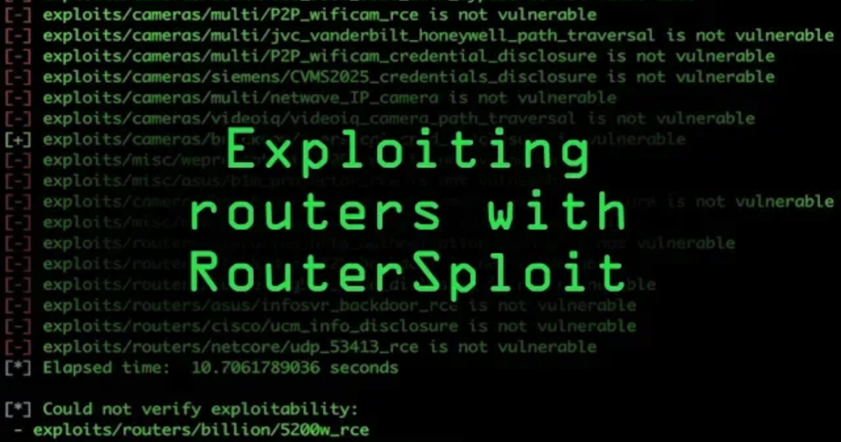 Tech Gyan: Exploit a Router Using RouterSploit