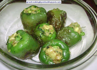 Great Indian Cooking By Asha: Stuffed Capsicum