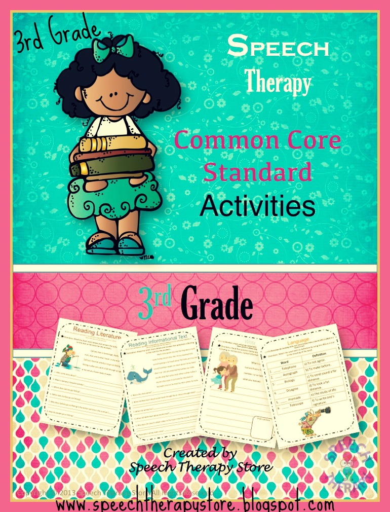 Speech Therapy: All the Common Core Activities you Can Take :)