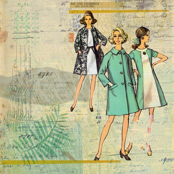 C o l l a g e a r t: Vintage Sewing Pattern Collage
