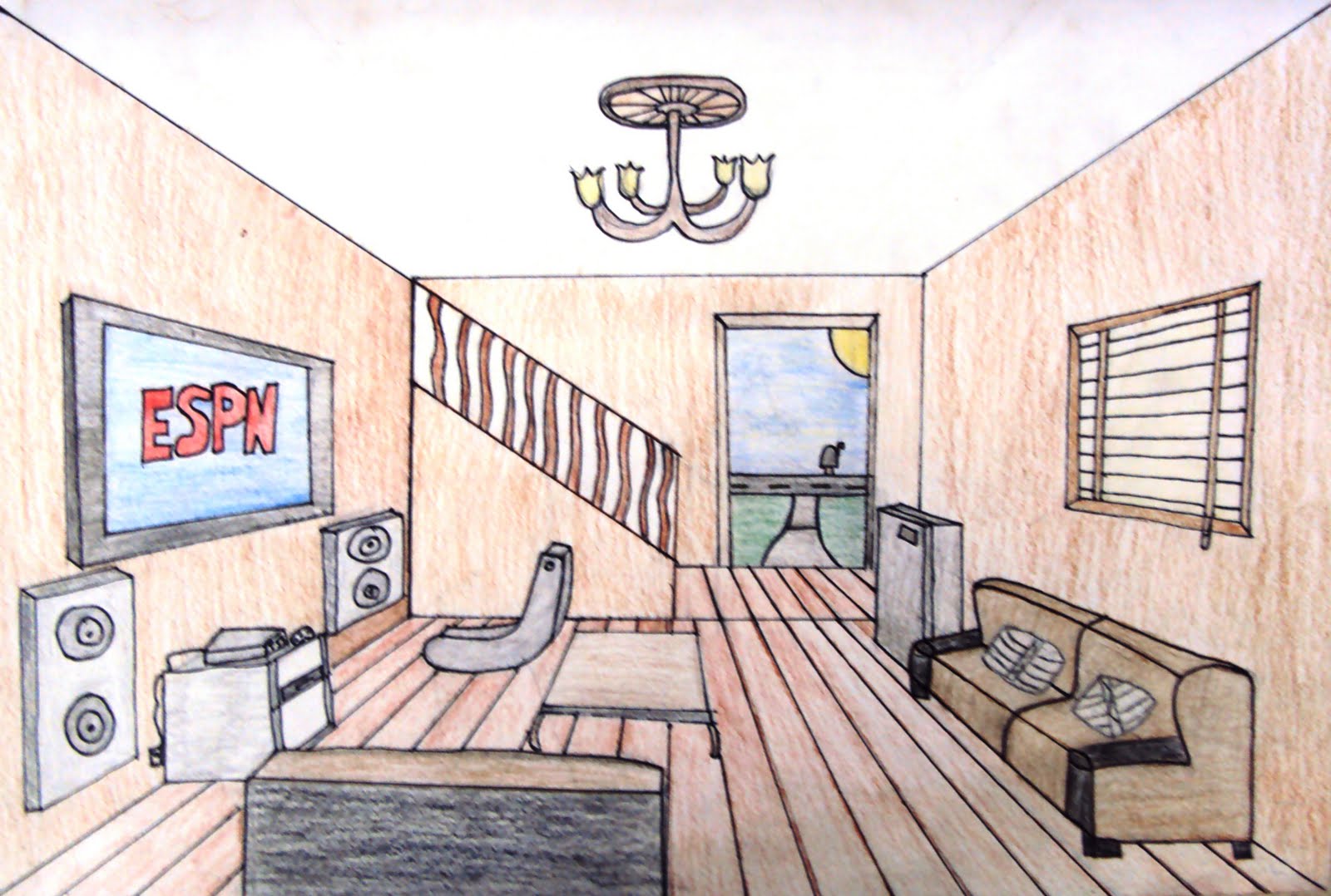 Art 1: One Point Perspective Room