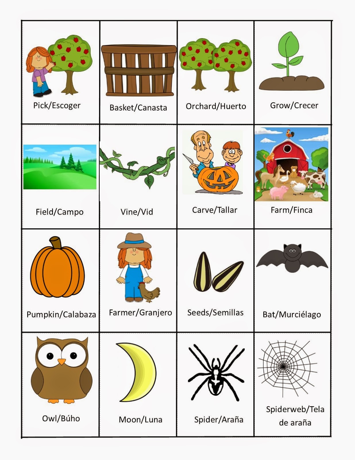 Speech-LanguageTherapySessions: October Vocabulary Words
