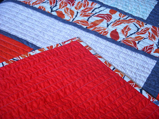 Crafted by KatieB: Blue and Orange Quilt