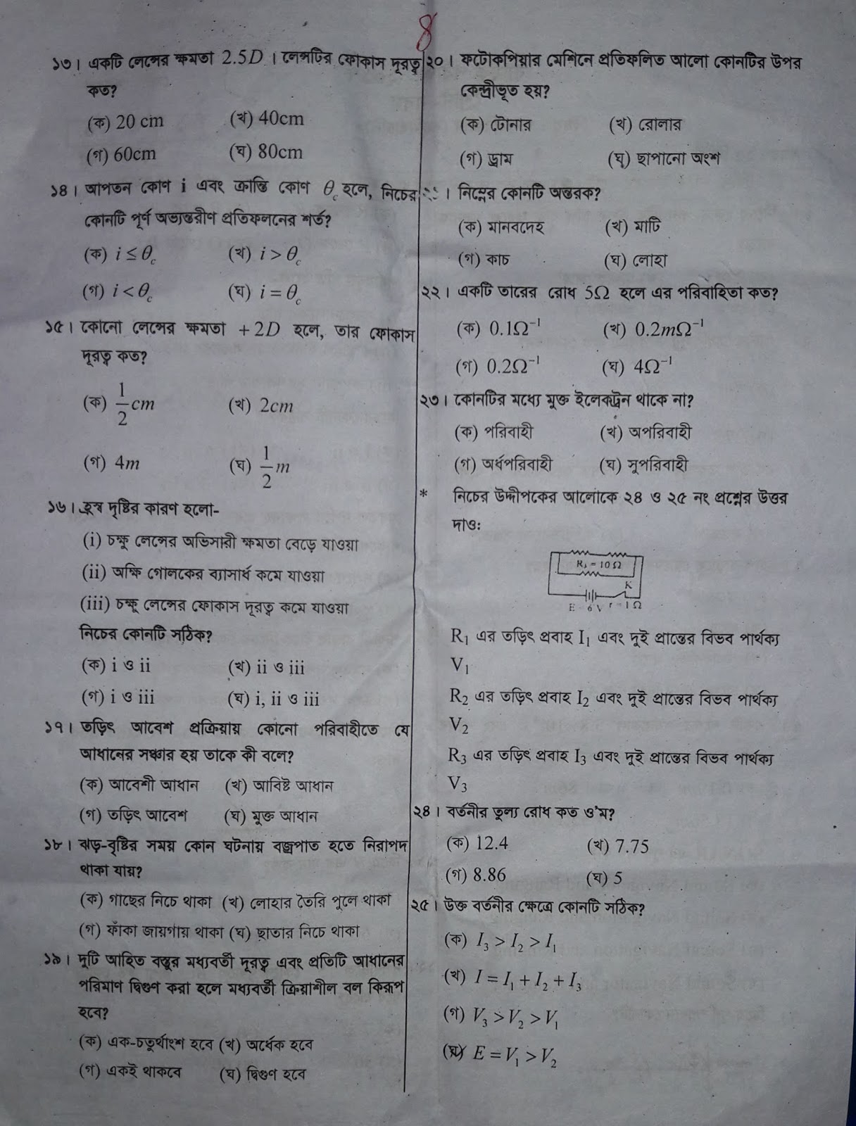 SSC Physics Suggestion 2024 with Question Paper