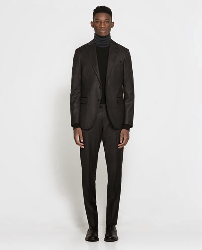 6 Moda: Zara men 2014 Suits BLACK PLAIN SUIT moda formal man 2014