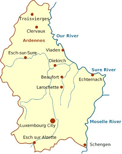 Luxemburgo | Mapas Geográficos de Luxemburgo