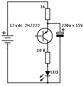 Flashing LED with a transistor Simple and Inexpensive | Electronic ...