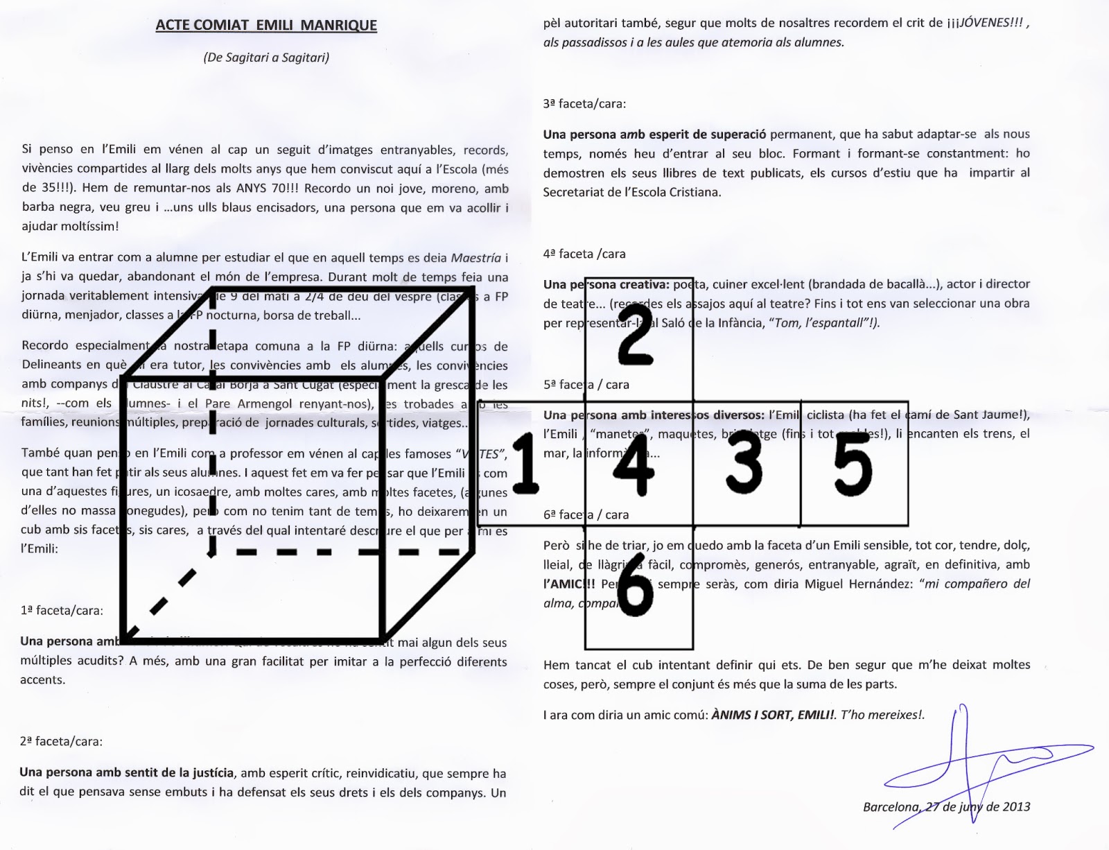 EMILIO MANRIQUE RUIZ: ACTO DESPEDIDA A EMILIO MANRIQUE